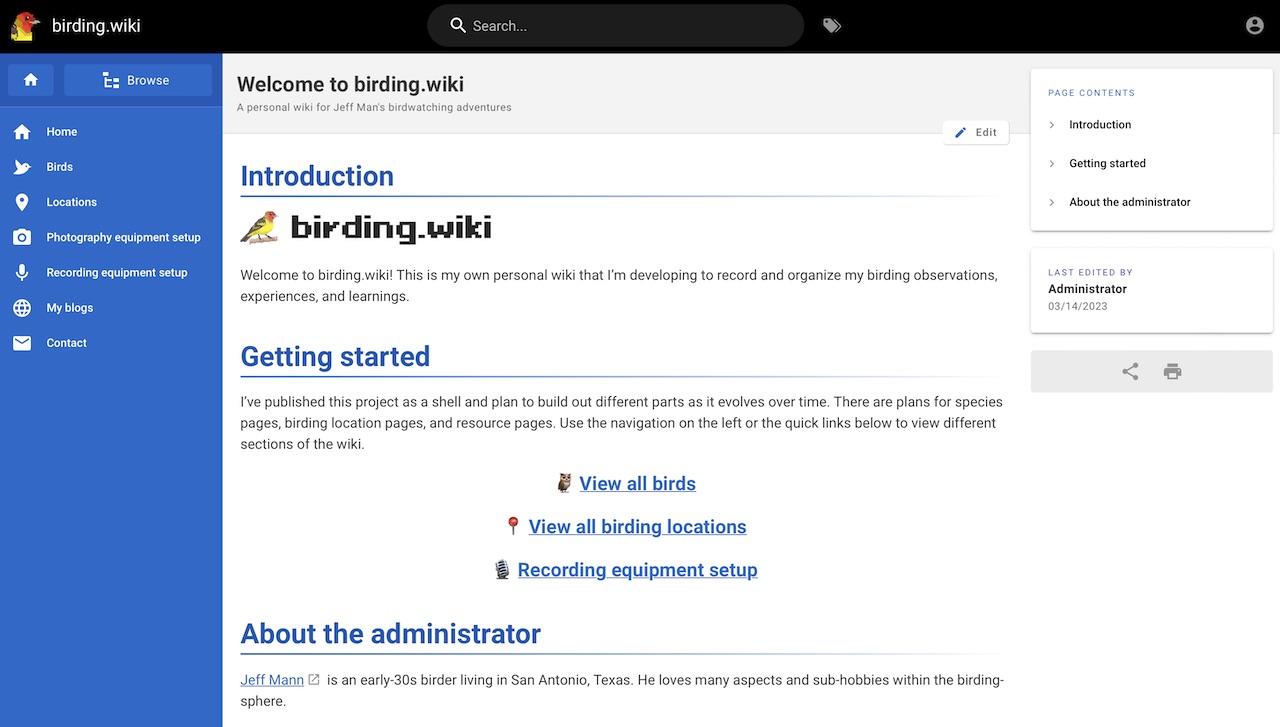 Introducing my personal birdwatching wiki, birding.wiki - Because Birds